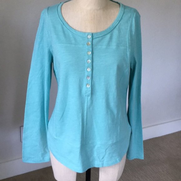 Sundance | Tops | Sundance Catalog Blue Henley Shirt Small | Poshmark
